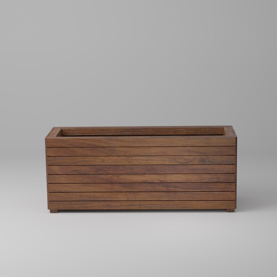 DIY Modern Rectangular Planter Box With Slats, Build Plans, Digitala ...