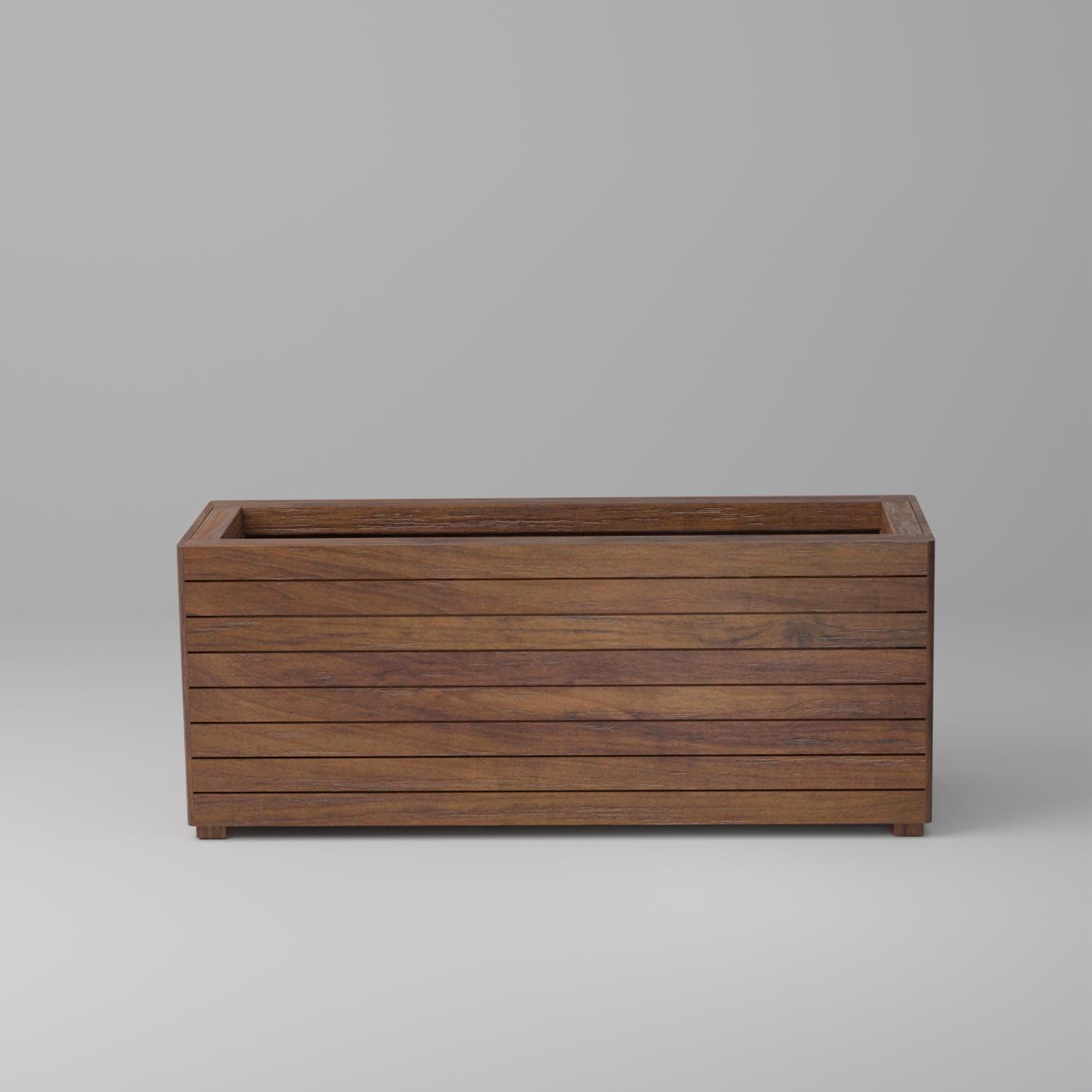 DIY Modern Rectangular Planter Box With Slats, Build Plans, Digitala ...