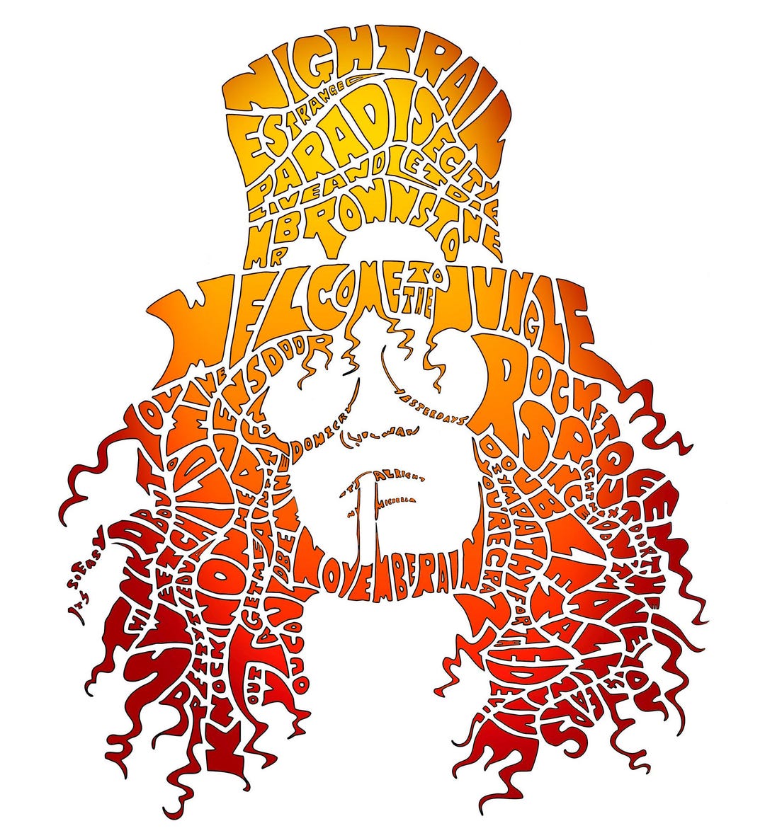 Slash Guns N' Roses Art Typography Print - Etsy