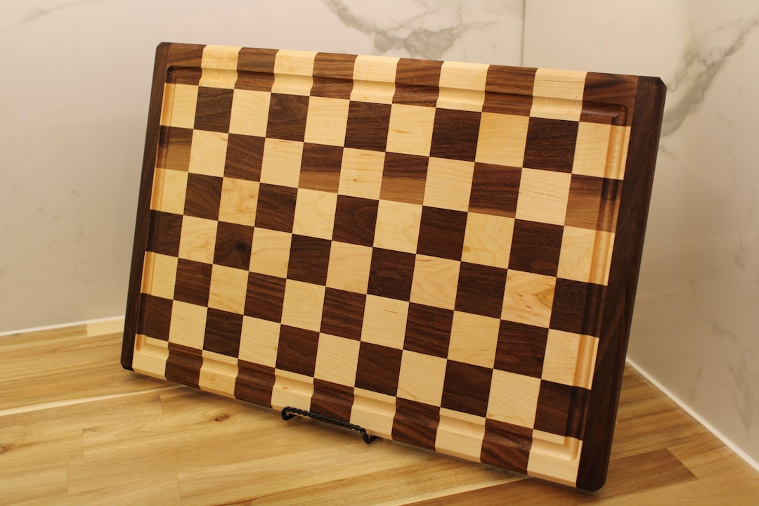 Walnut and Maple Checkerboard Cutting Board - Etsy