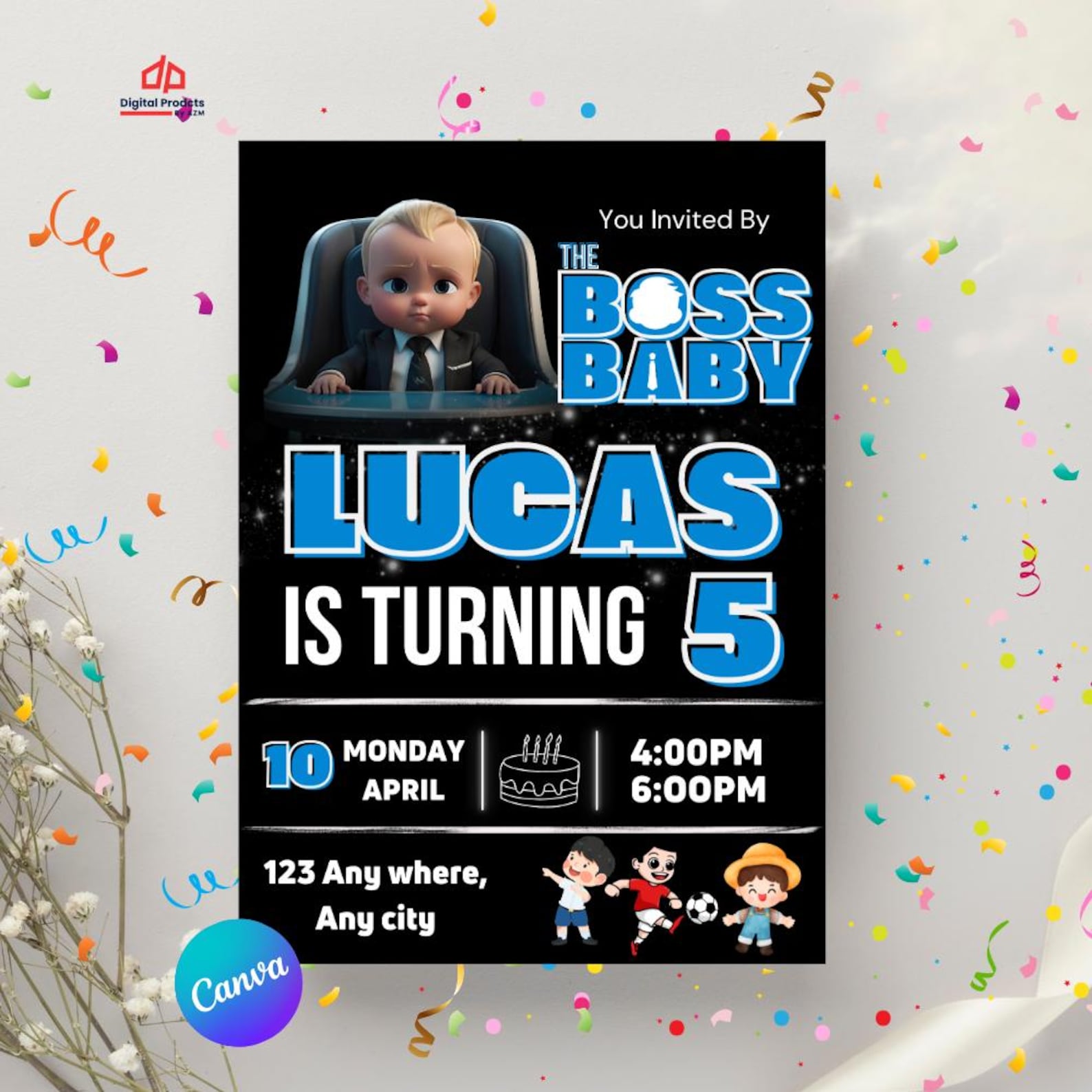 Editable Baby Boss Birthday Invitation | Boss Baby Party Invite ...