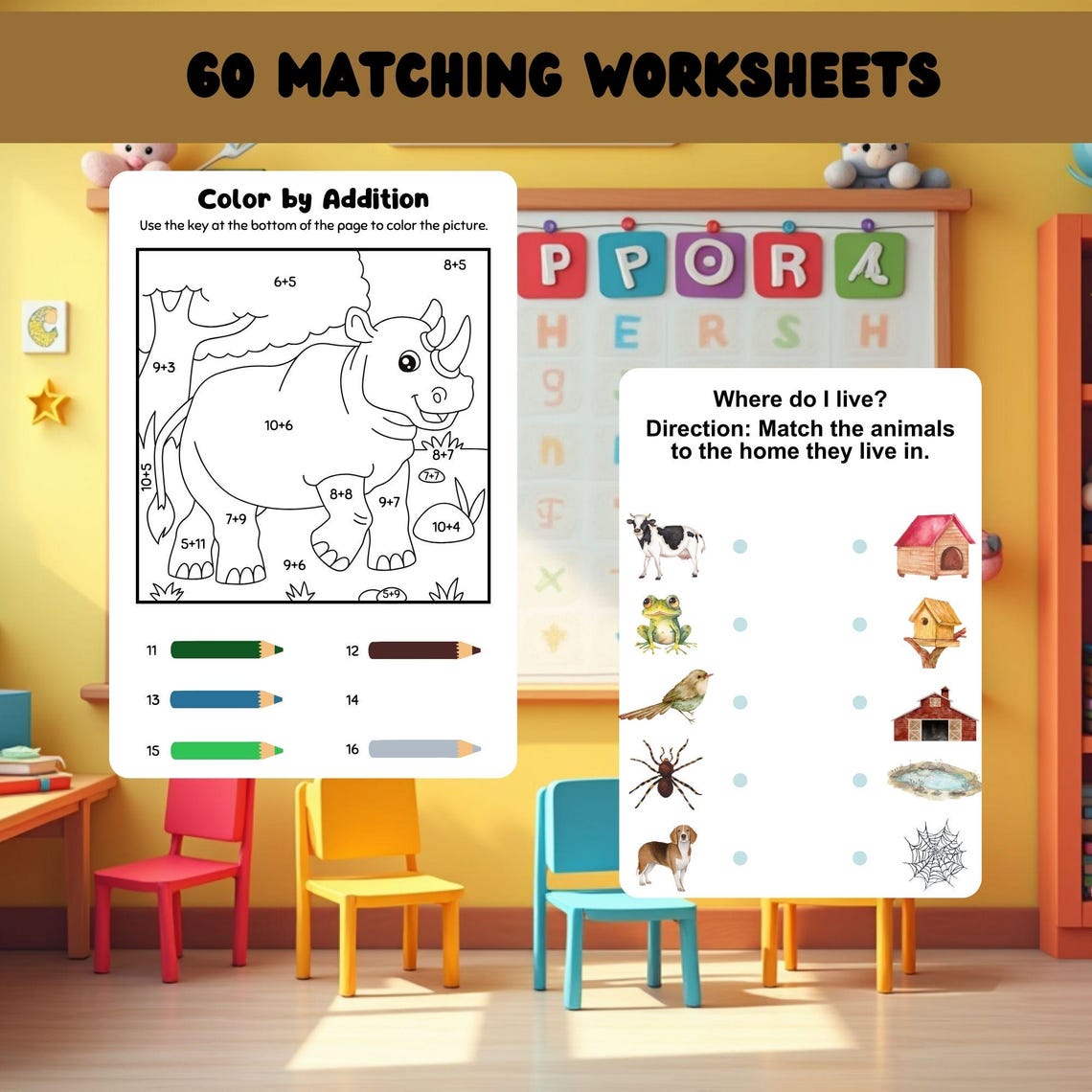 Printable Matching Worksheets for Kids – 60 Fun Learning Activities ...