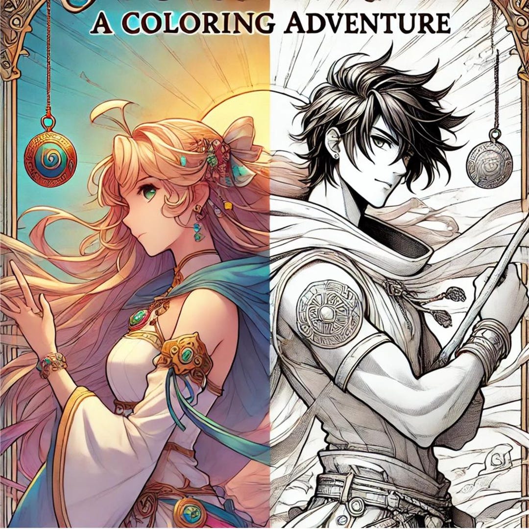 Anime Chronicles: A Coloring Adventure – Digital Anime Coloring Book - Etsy