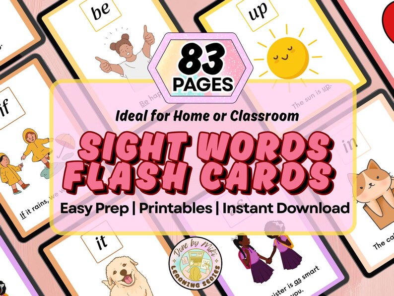 Sight Word Flash Cards With Sentences | Early Reader Learning ...