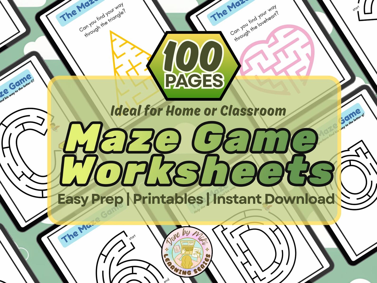 100 Printable Maze Worksheets for Kids – Letters, Numbers Shapes | Fun ...