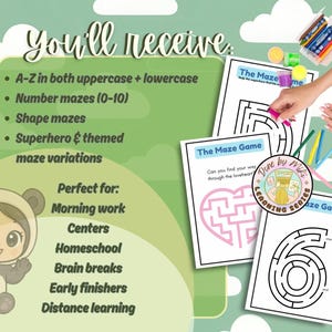 100 Printable Maze Worksheets for Kids – Letters, Numbers Shapes | Fun ...