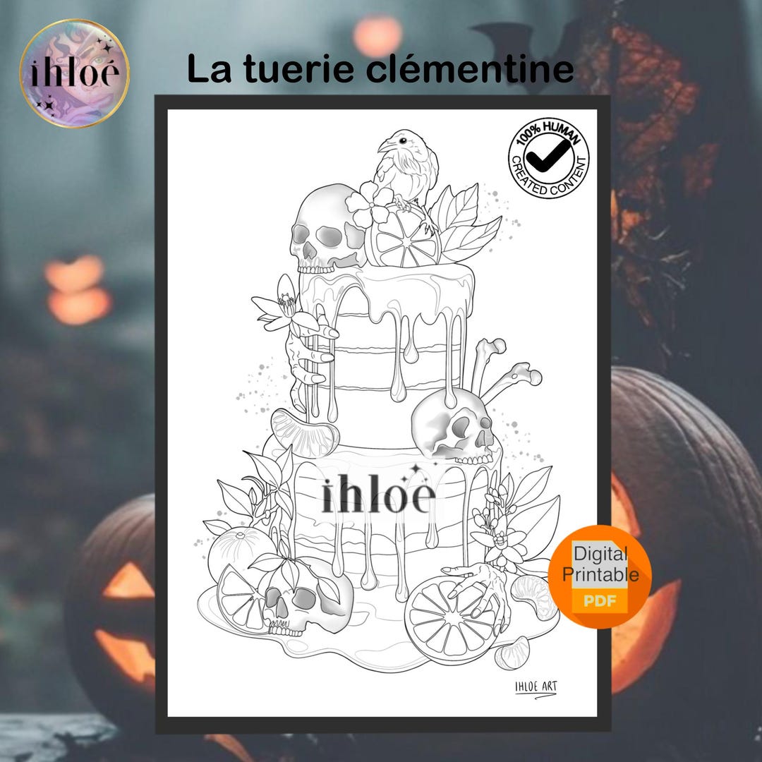 Clementine Killing Coloring Page - Halloween Animal Collection - Ihloe ...