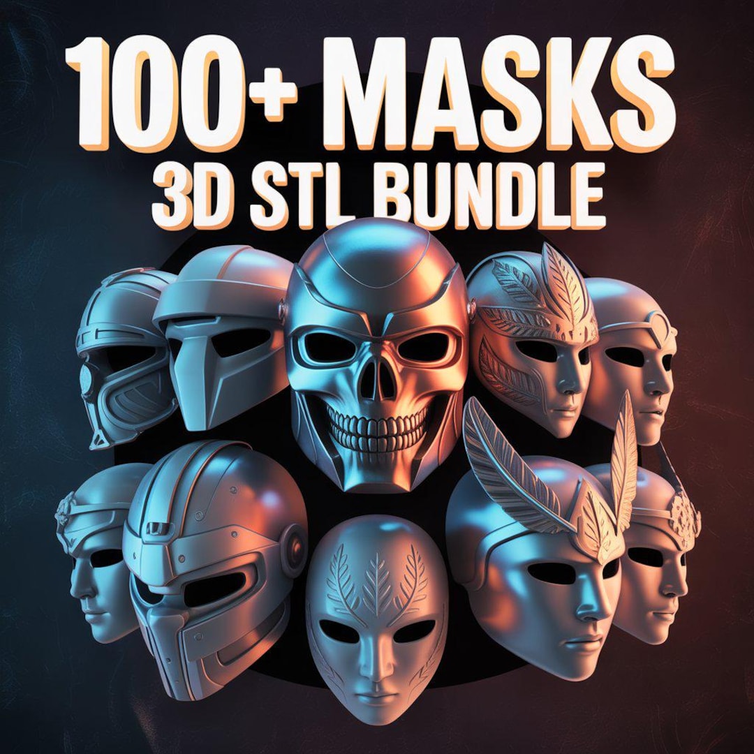 100+ Mask STL 3D Bundle – Cosplay, Horror & Fantasy Face Models ...