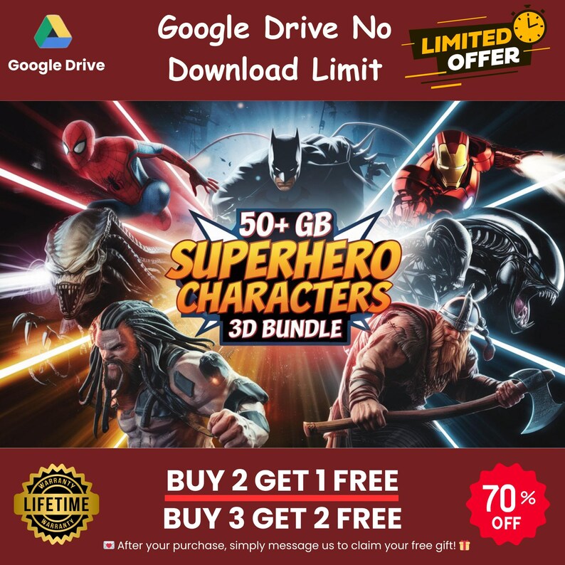 Superhero Stl Pack 50 Gb 3d Printable Models Etsy 2277
