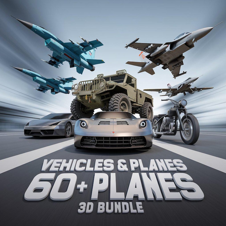 Vehicles & Planes STL Mega Bundle (60+ GB) | 3D Printable Cars, Trucks ...