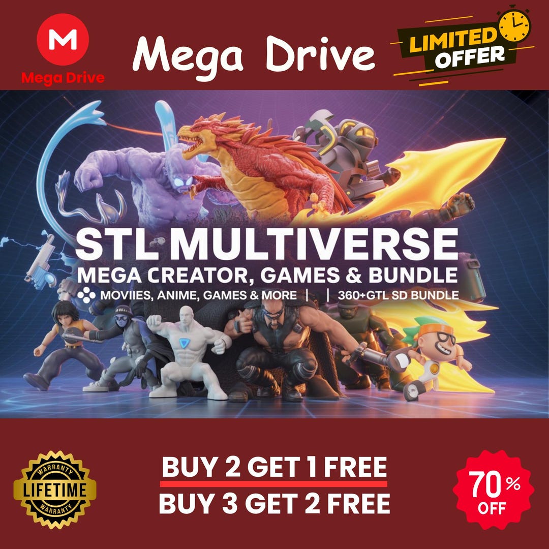 3D Printable STL Mega Bundle: 360+ GB Sci-fi, Fantasy Models (digital ...
