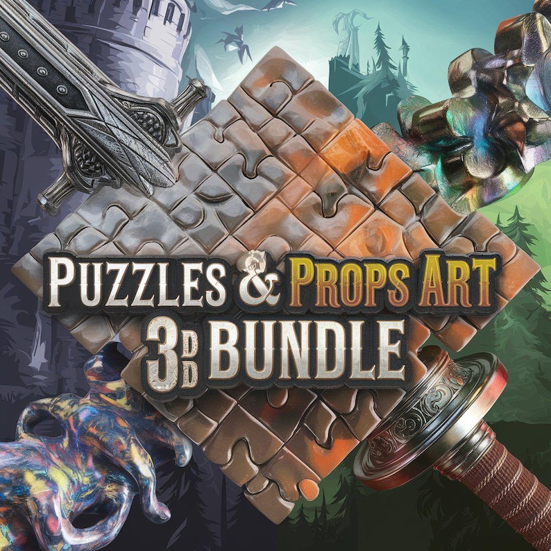 3D Printable Puzzles & Props STL Mega Pack: Art Collectibles (digital ...