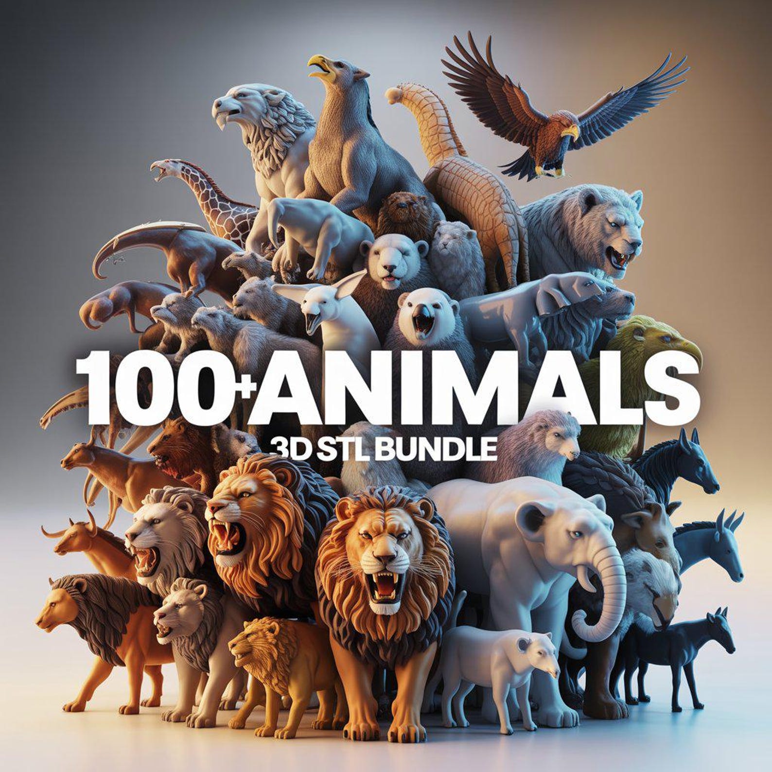 100+ Animals 3D STL Files Bundle | Printable Wildlife, Pets & Creature ...