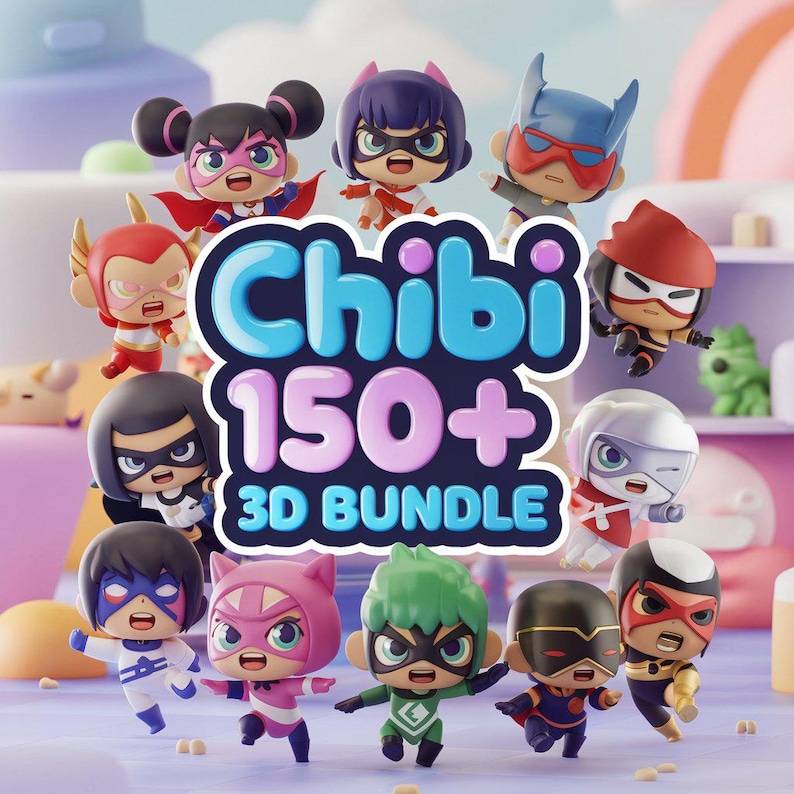Chibi STL Mega Pack |150+ GB 3D Printable Cute & Stylized Characters ...