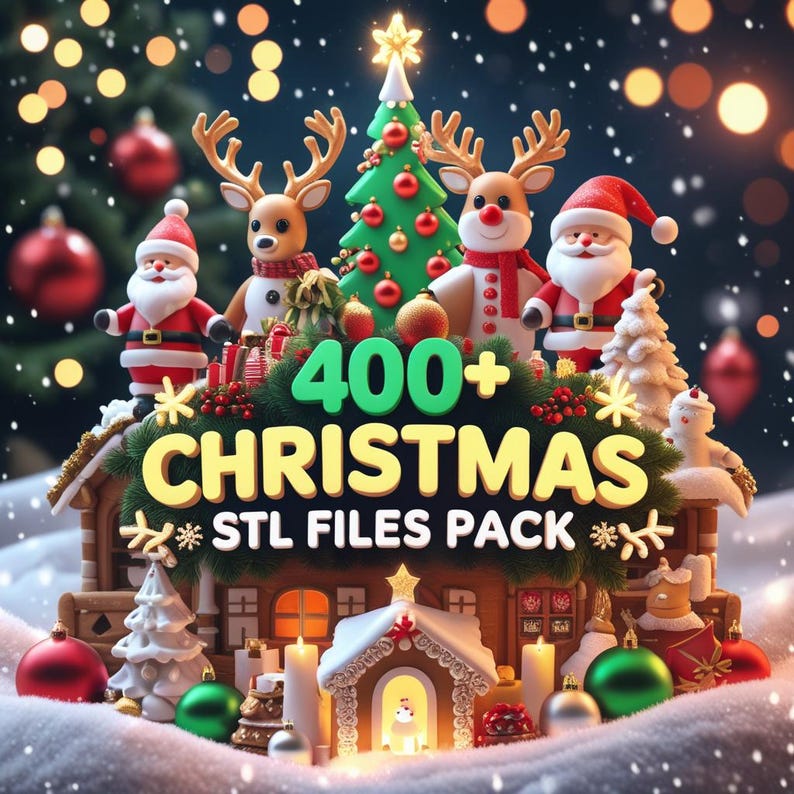 400+ Christmas STL Files Bundle | Holiday 3D Models Pack | Santa ...