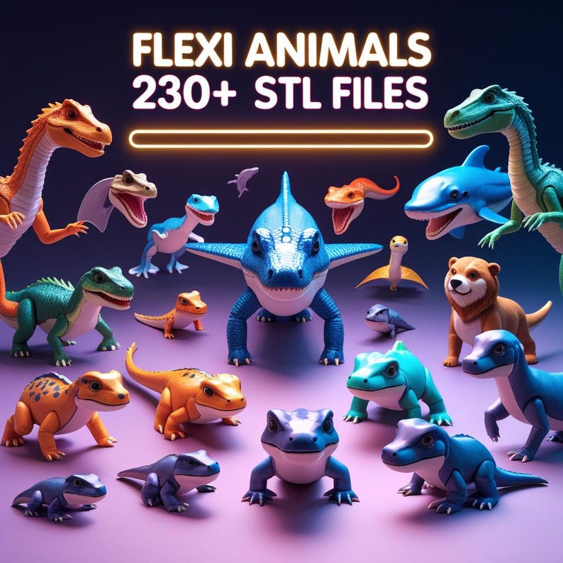 Flexi Animals 230+ 3D STL Files Bundle | Articulated Flexible Animal ...