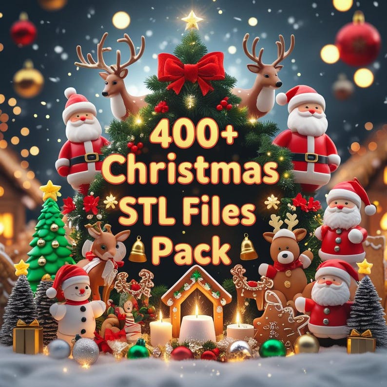 400+ Christmas STL Files Bundle | Holiday 3D Models Pack | Santa ...