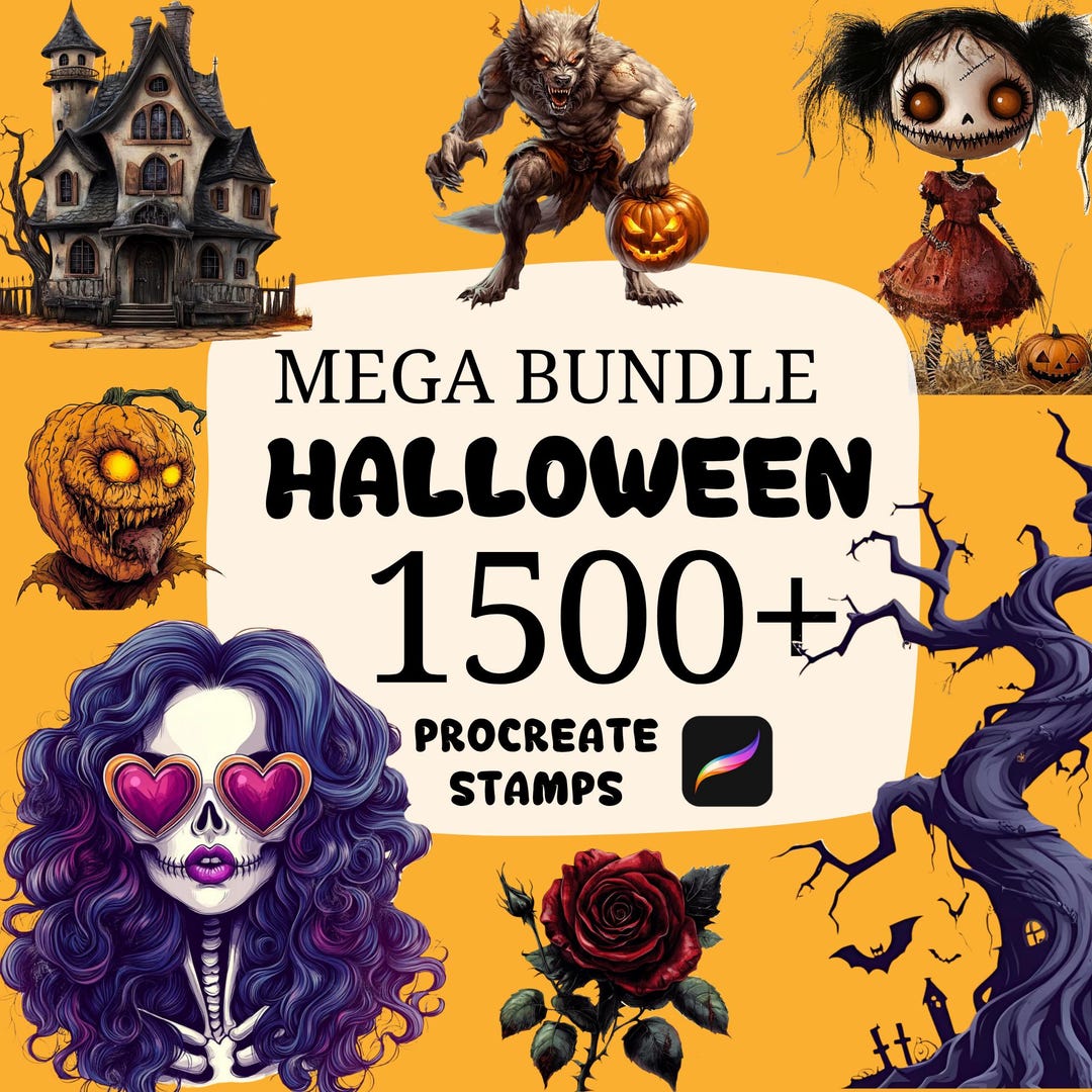Procreate Halloween Bundle Brushes | 1500+ Halloween Bundle Procreate ...