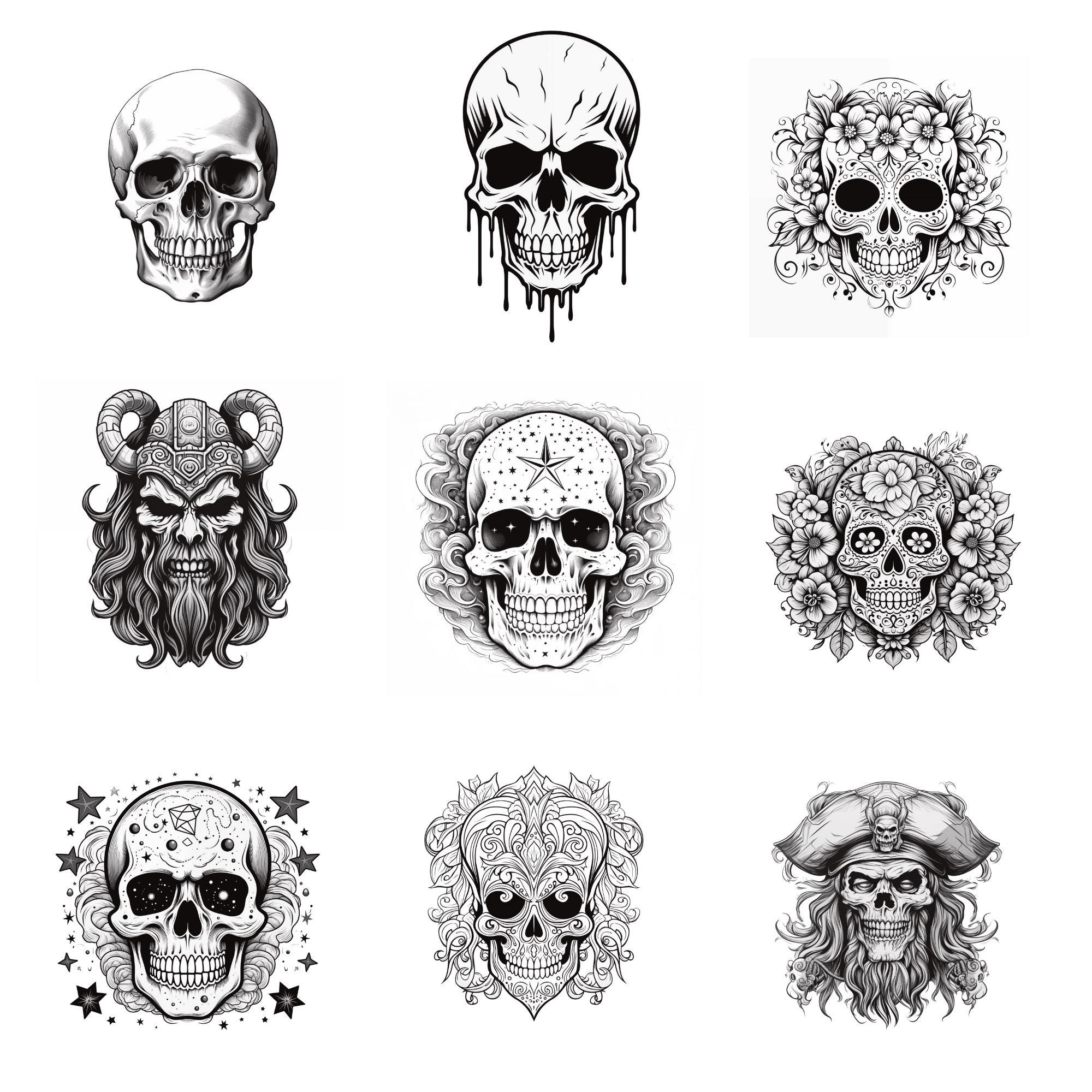 Procreate Skull Brushes | 100+ Skull Procreate Stamps | Spooky | Creepy ...