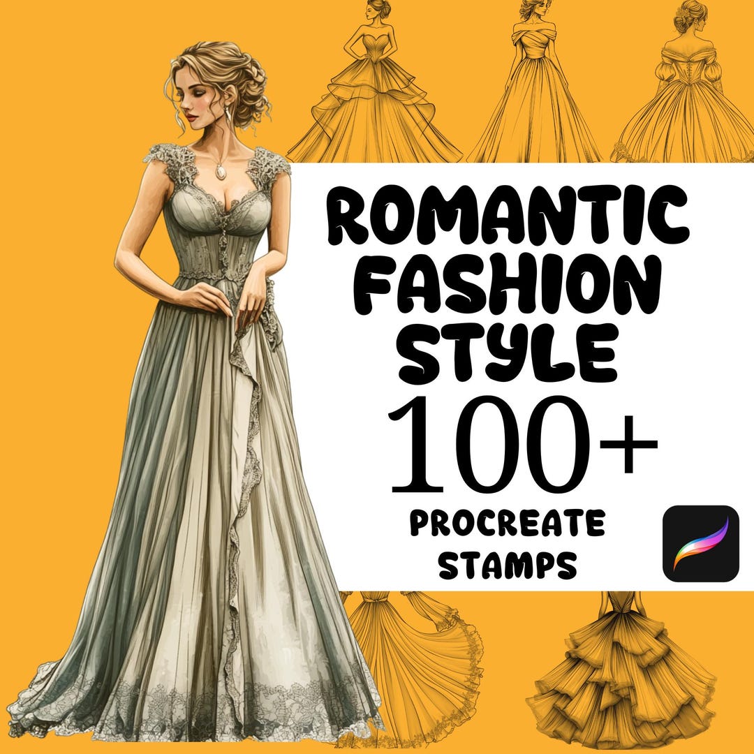 Procreate Fashion Brushes | 100+ Romantic Fashion Style Procreate ...