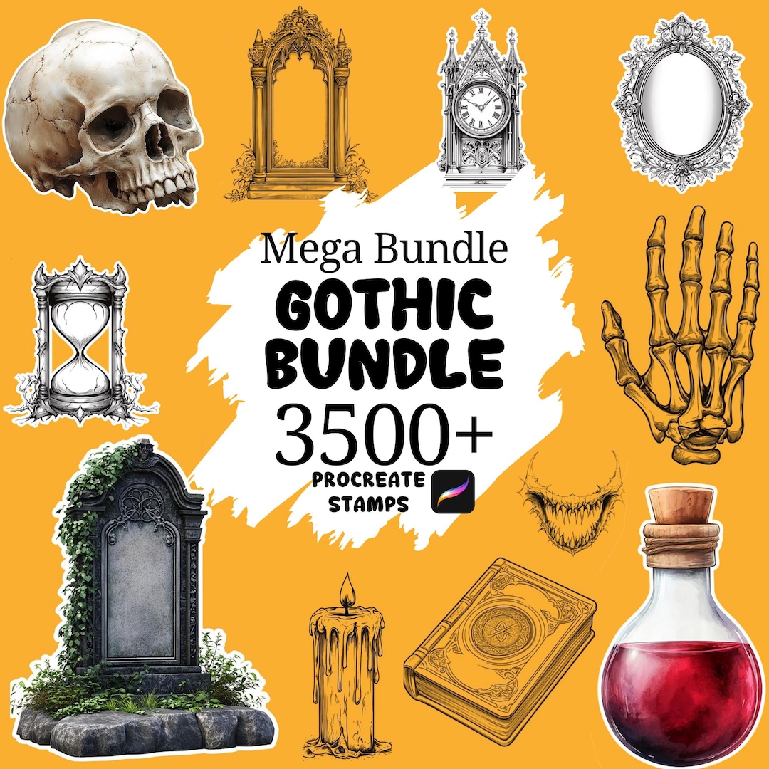 3500+ Gothic Procreate Bundle, Churches, Spires, Furniture, Gothic ...