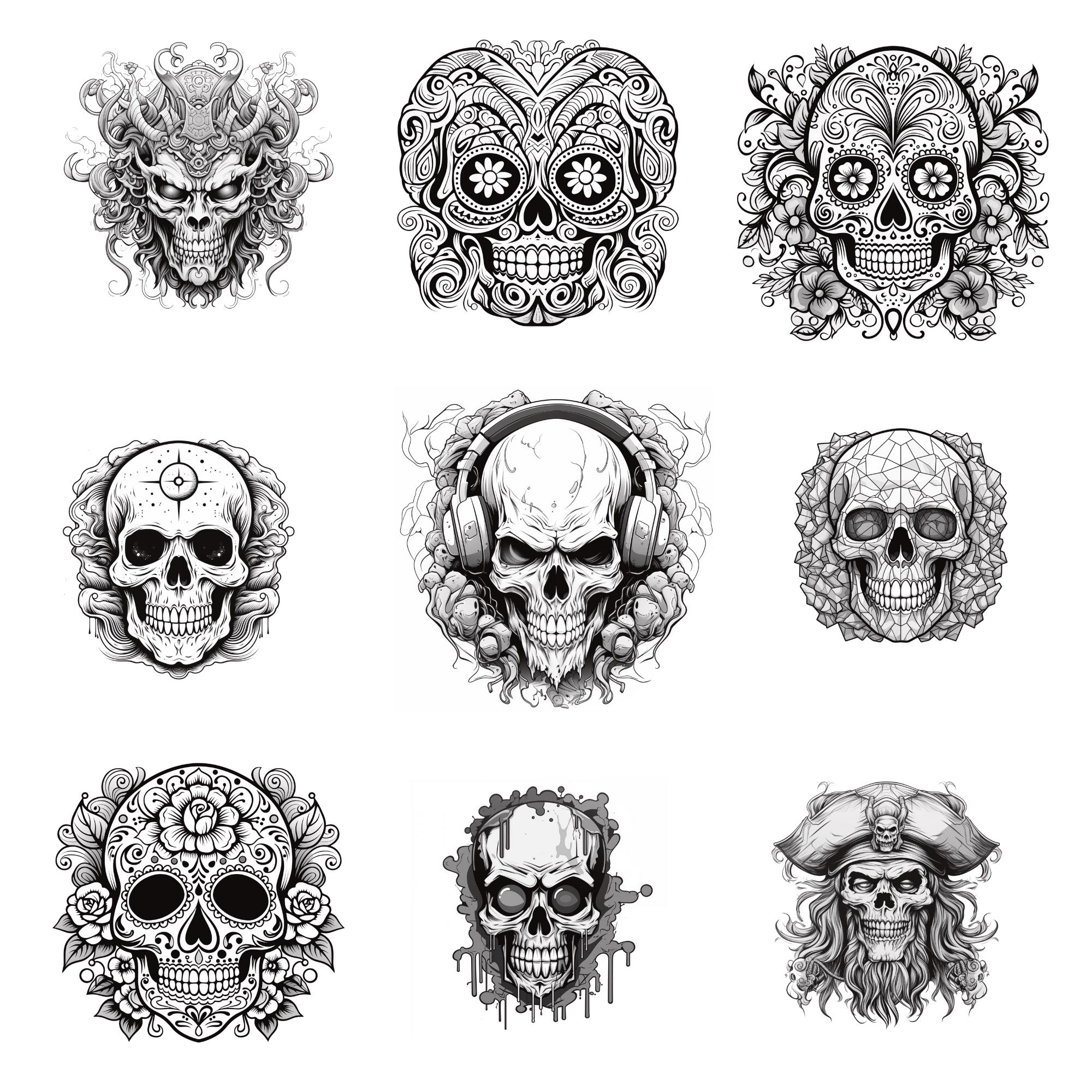 Procreate Skull Brushes | 100+ Skull Procreate Stamps | Spooky | Creepy ...