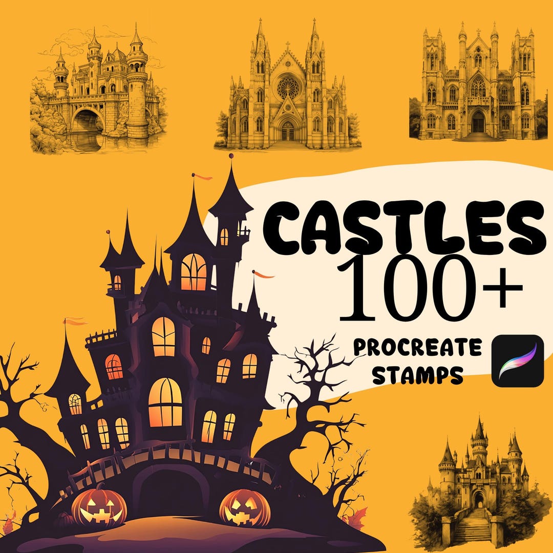 Procreate Castle Brushes | 100+ Castle Procreate Stamps | Spooky ...