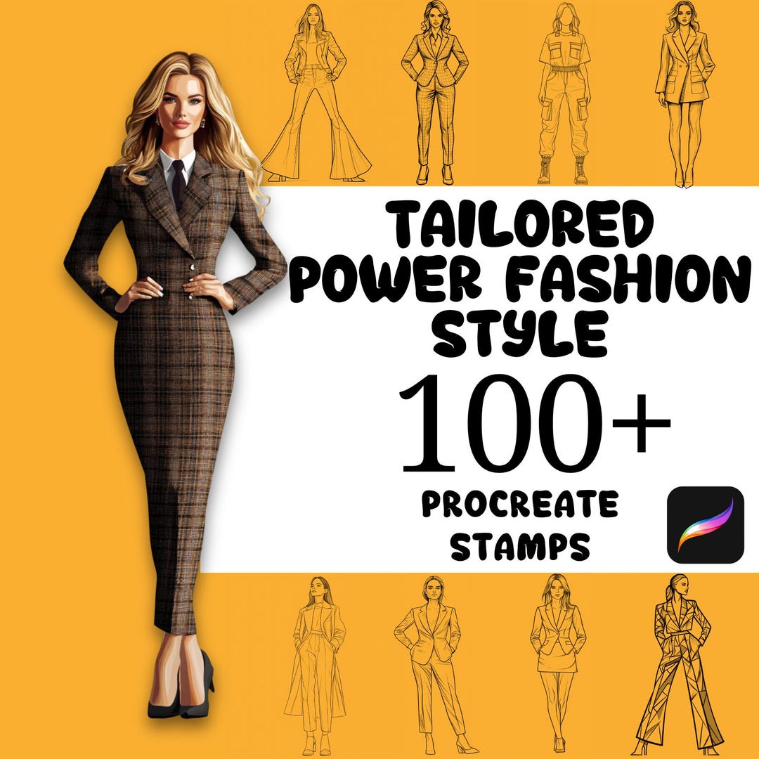 Procreate Fashion Brushes | 100+ Tailored Power Fashion Style Procreate ...