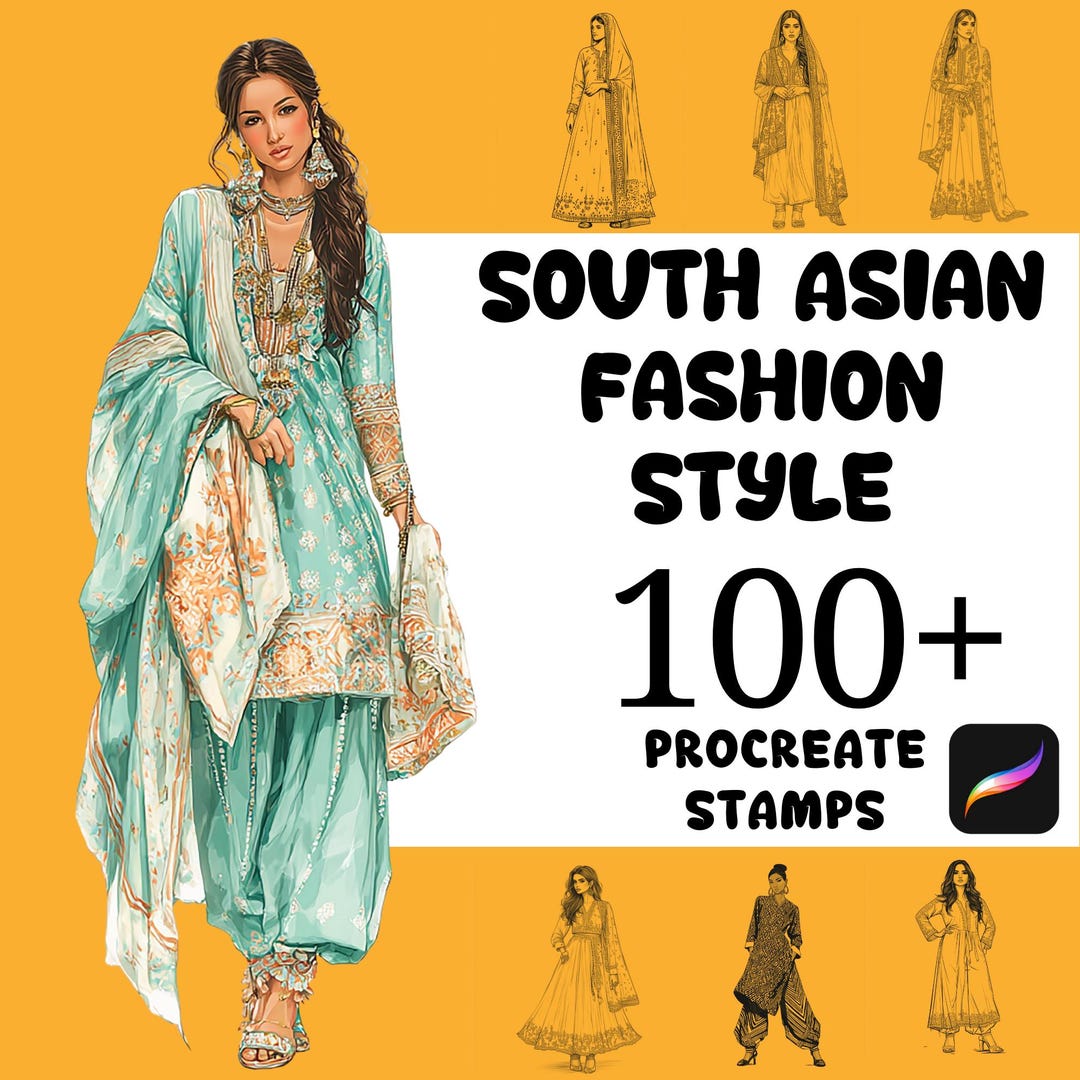 Procreate Fashion Brushes | 100+ South Asian Fashion Style Procreate ...