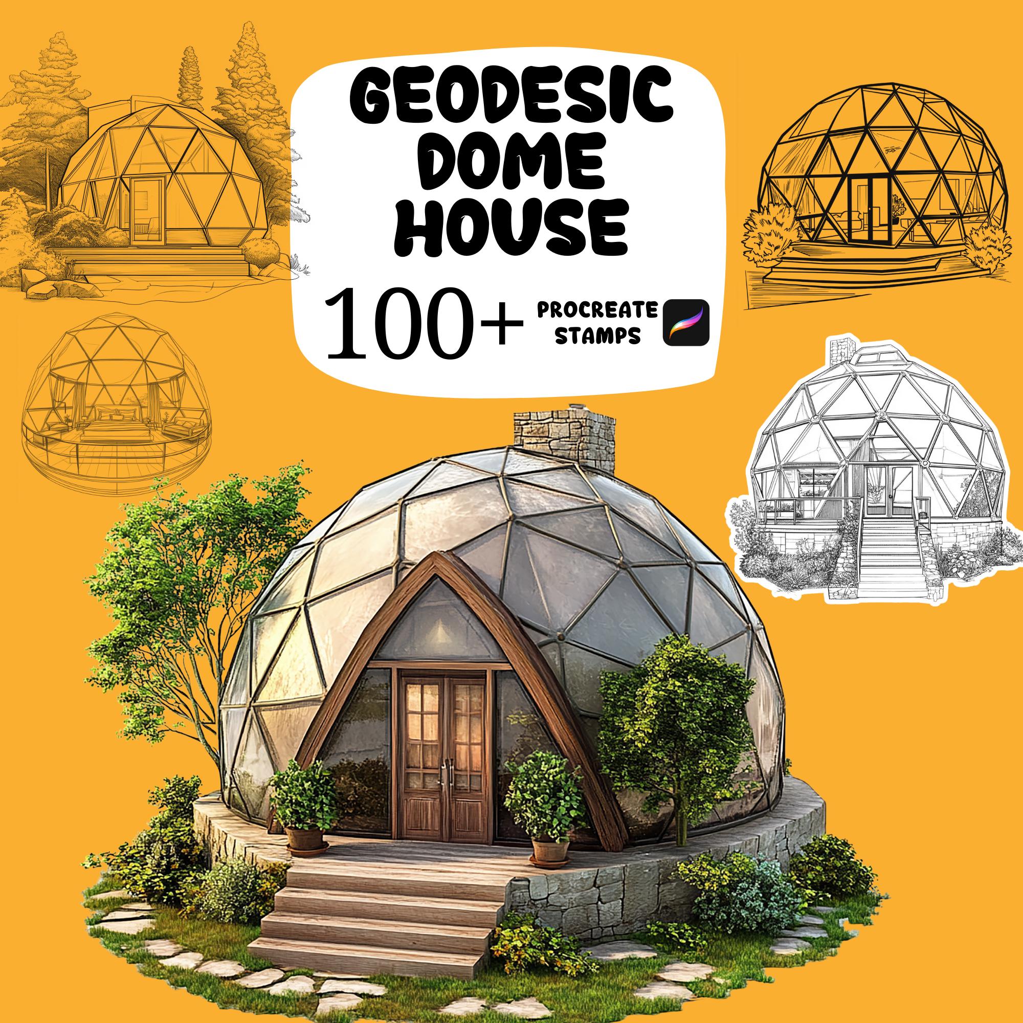 100+ Geodesic Dome Houses Procreate Brushes, Architecture Stamps for ...