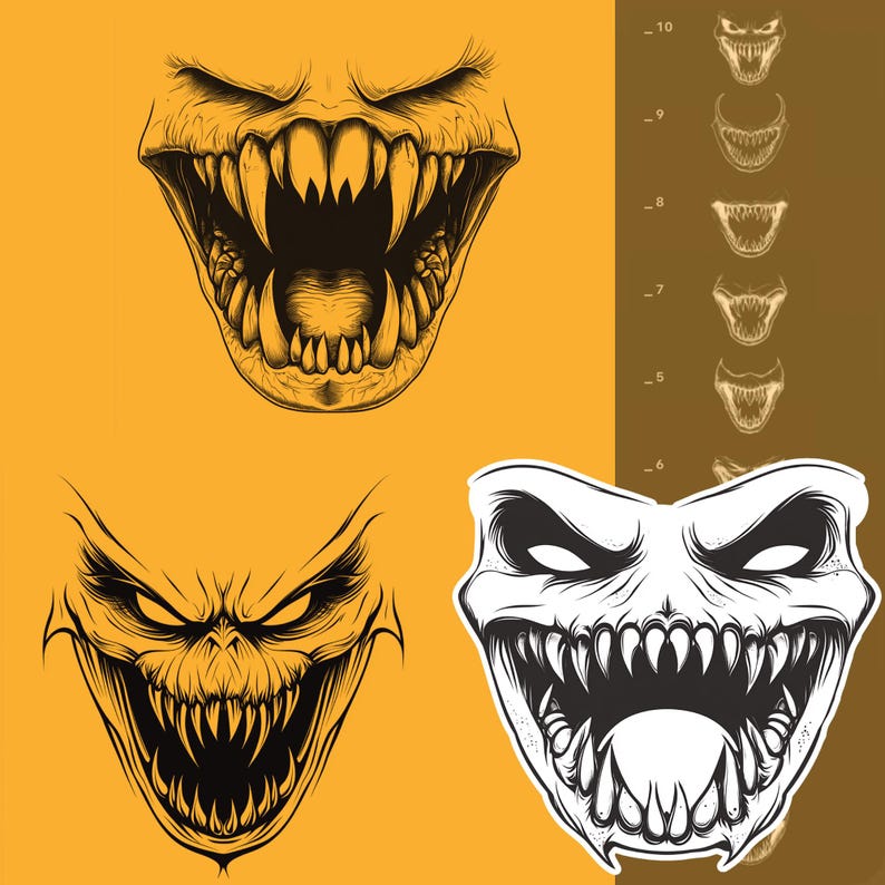 100+ Gothic Vampire Fangs Procreate Stamp Set – Gothic Architecture ...