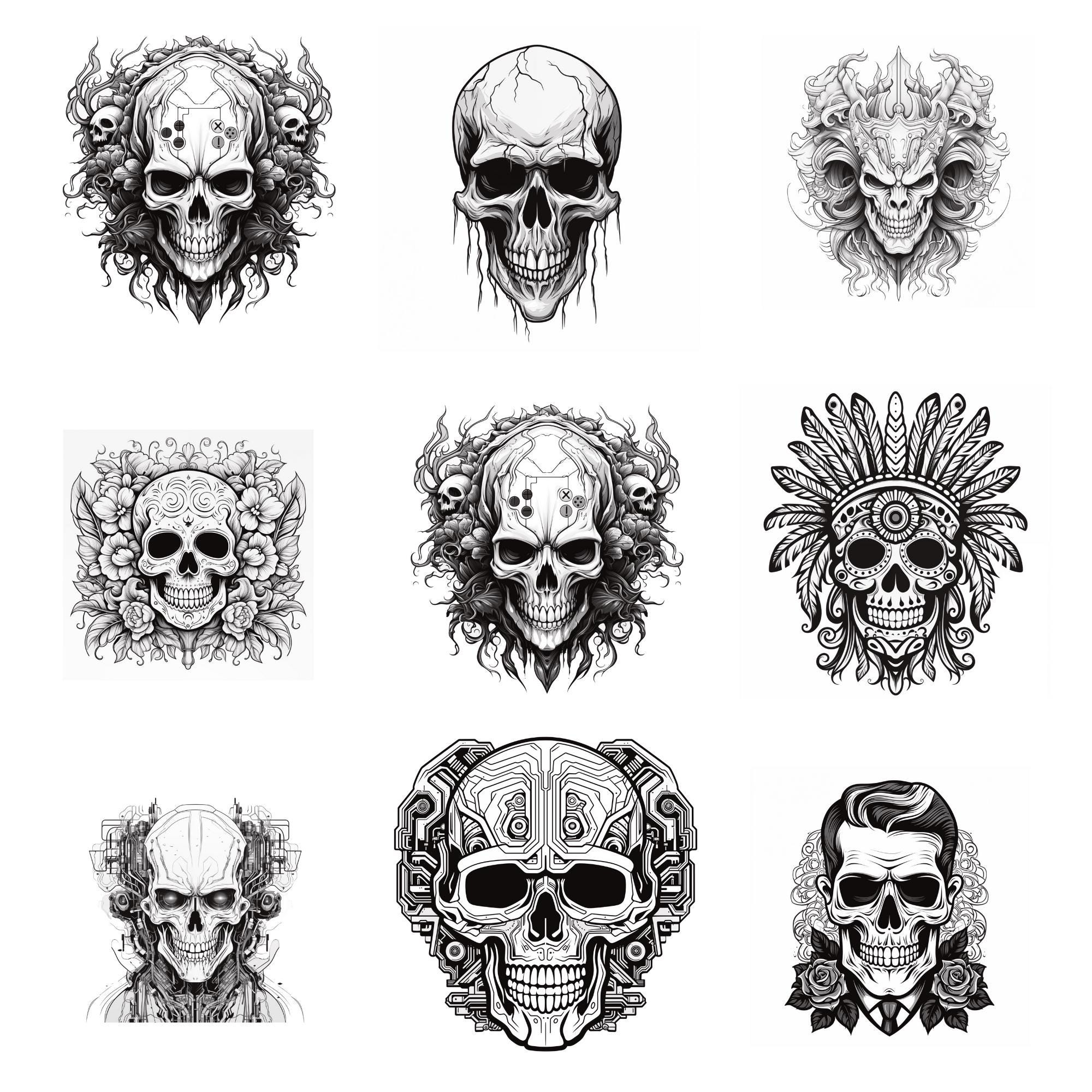 Procreate Skull Brushes | 100+ Skull Procreate Stamps | Spooky | Creepy ...