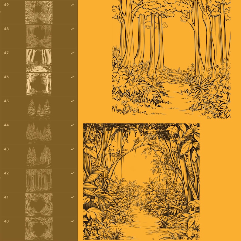 Procreate Forest Brushes 100+ Jungle Procreate Stamps Procreate Nature ...