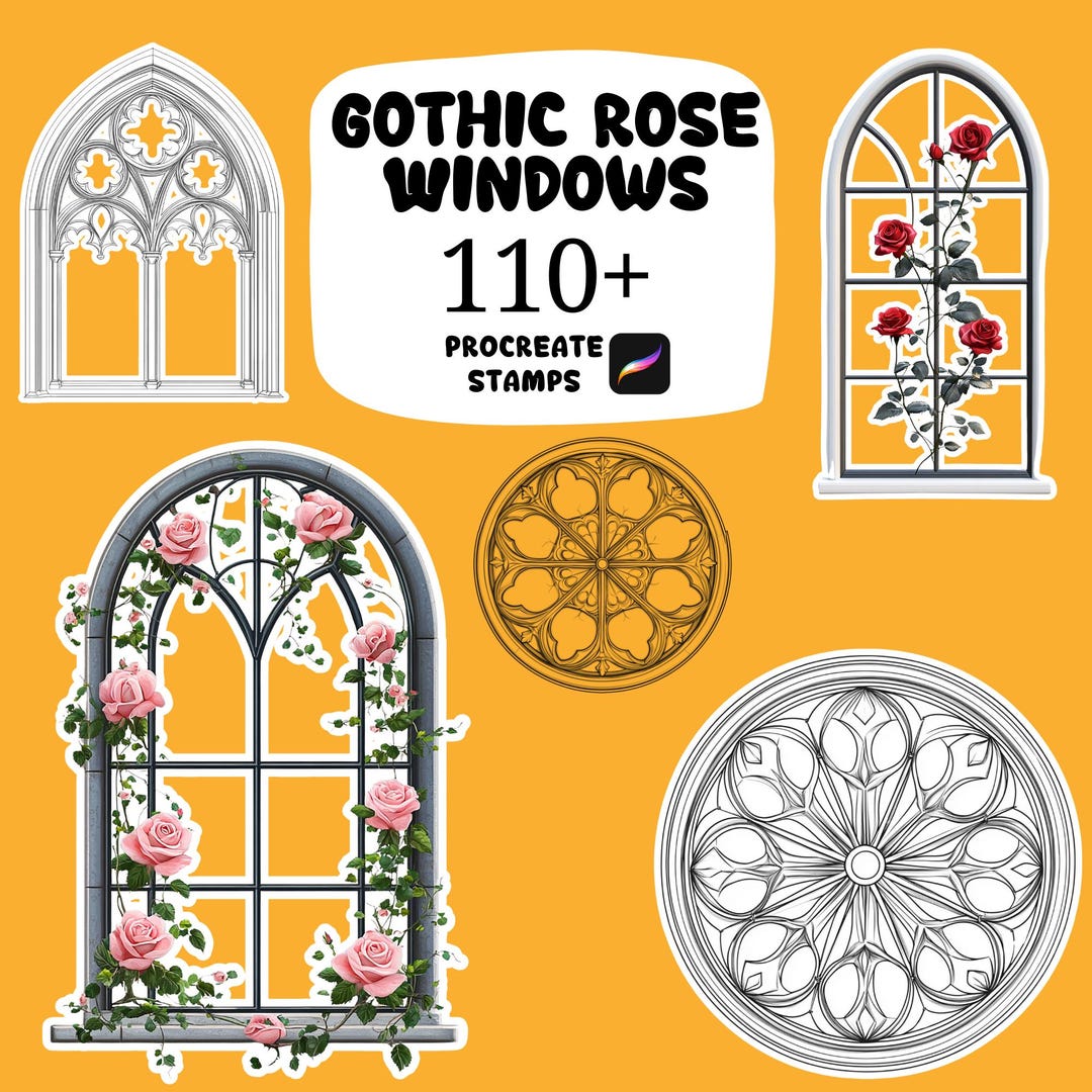 110+ Gothic Rose Windows Procreate Stamp Set – Cathedral Rose Windows ...