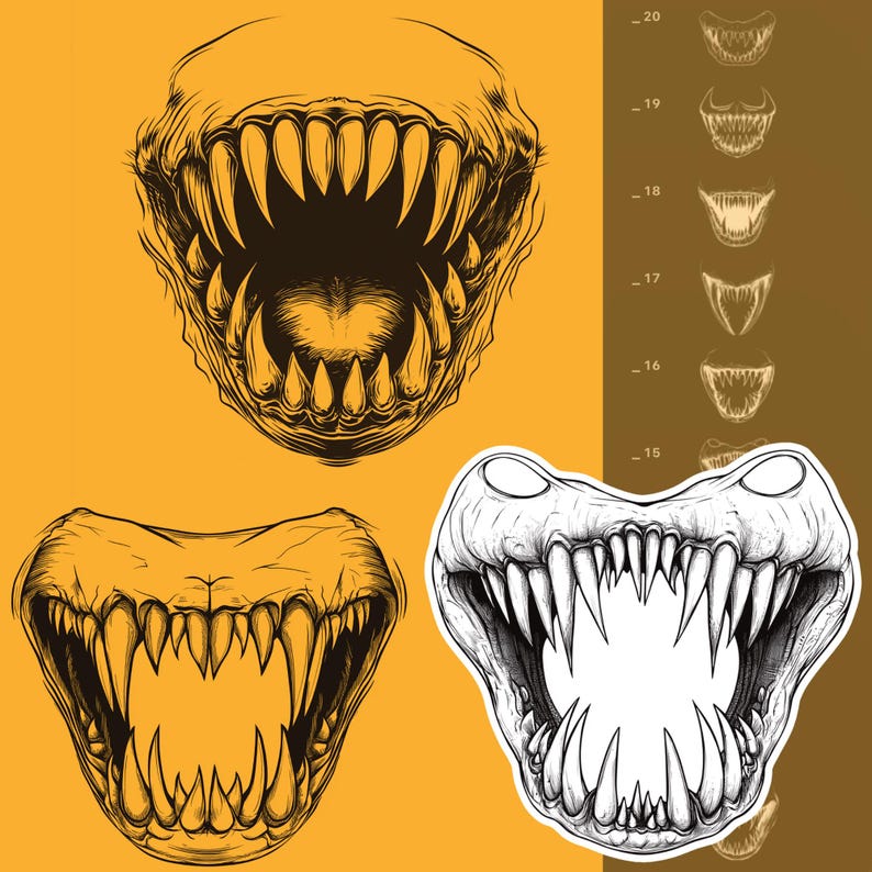 100+ Gothic Vampire Fangs Procreate Stamp Set – Gothic Architecture ...
