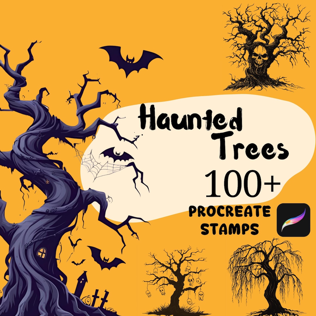 Procreate Trees Brushes | 100+ Haunted Trees Stamps | Spooky | Creepy ...