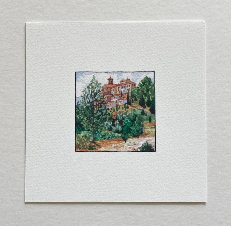 Tiny Tuscany Prints, Set of 4 Prints, Tuscany Watercolors, Tuscan ...