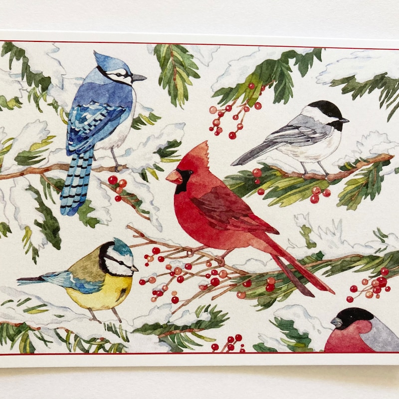 Bird Christmas Card - Etsy