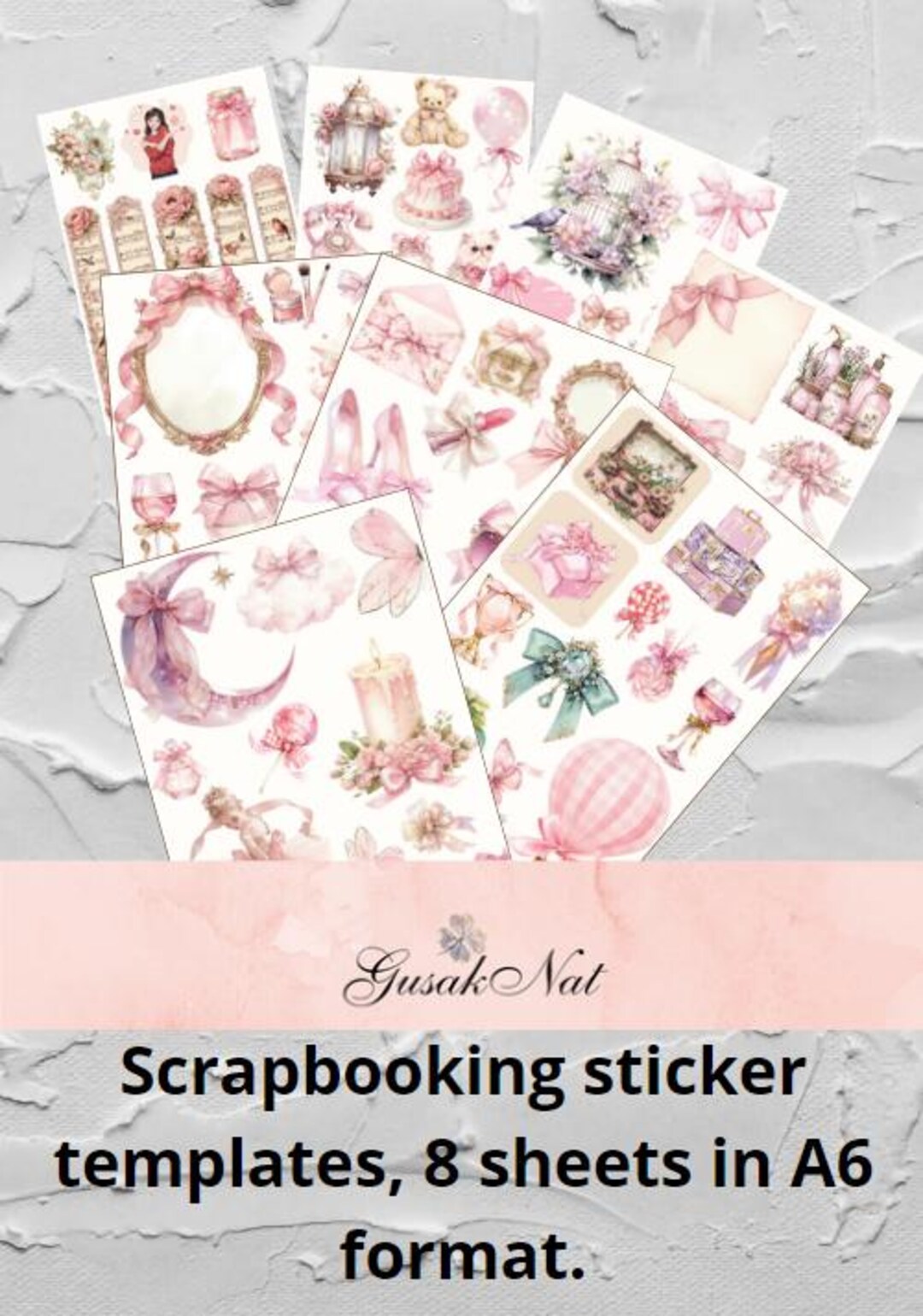 Scrapbooking Stickers Set of 8 A6 Sheets for Girls - Cute, Fun ...