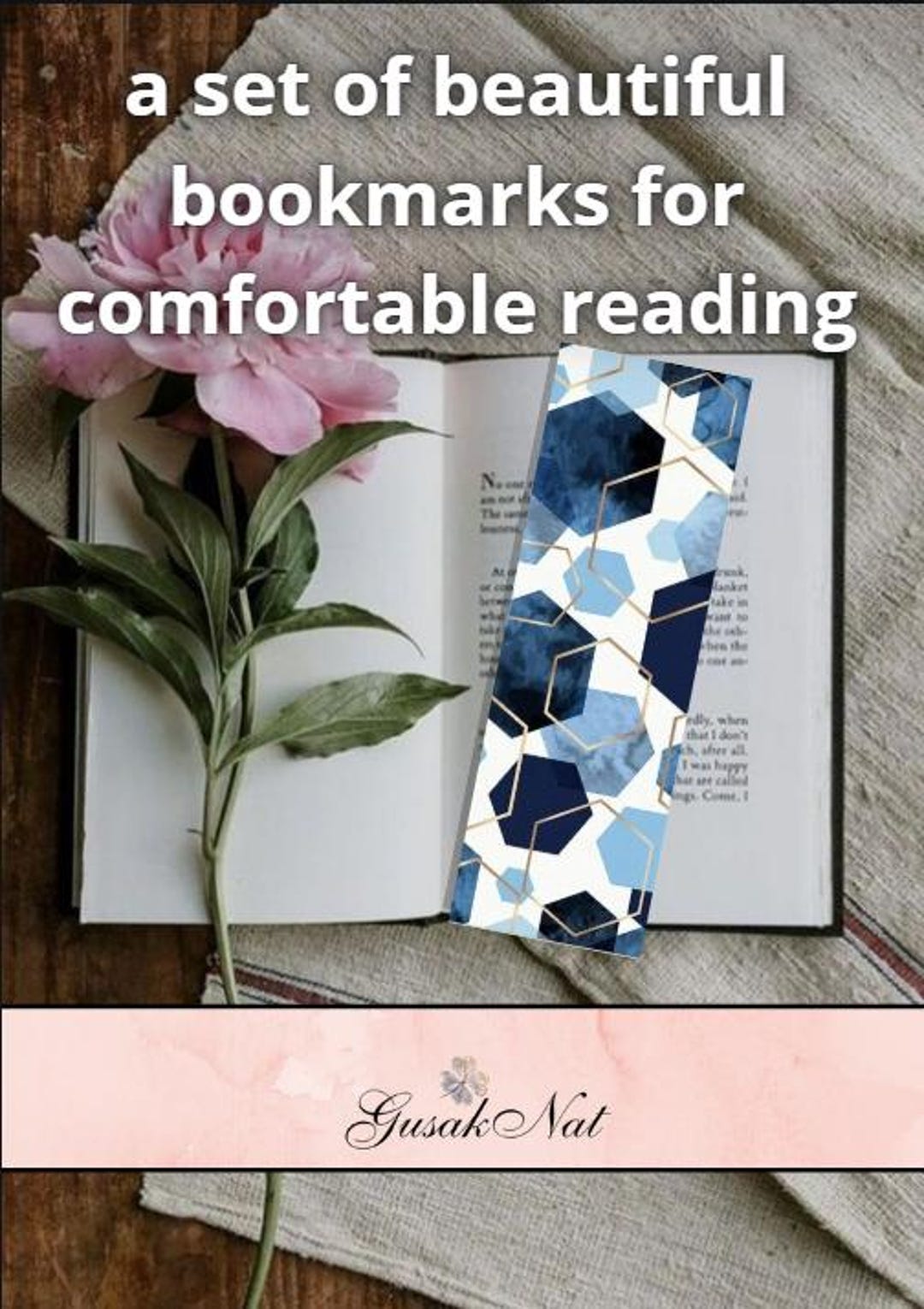 Blue Printable Bookmarks Set 40 Pages | Digital Download With Cute ...