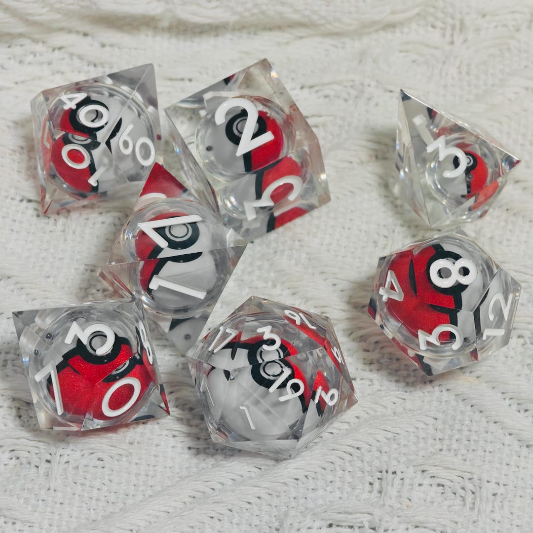 Crystal Clear Magic Pet Core Dice Set | Transparent Sharp Edge Dnd Dice ...