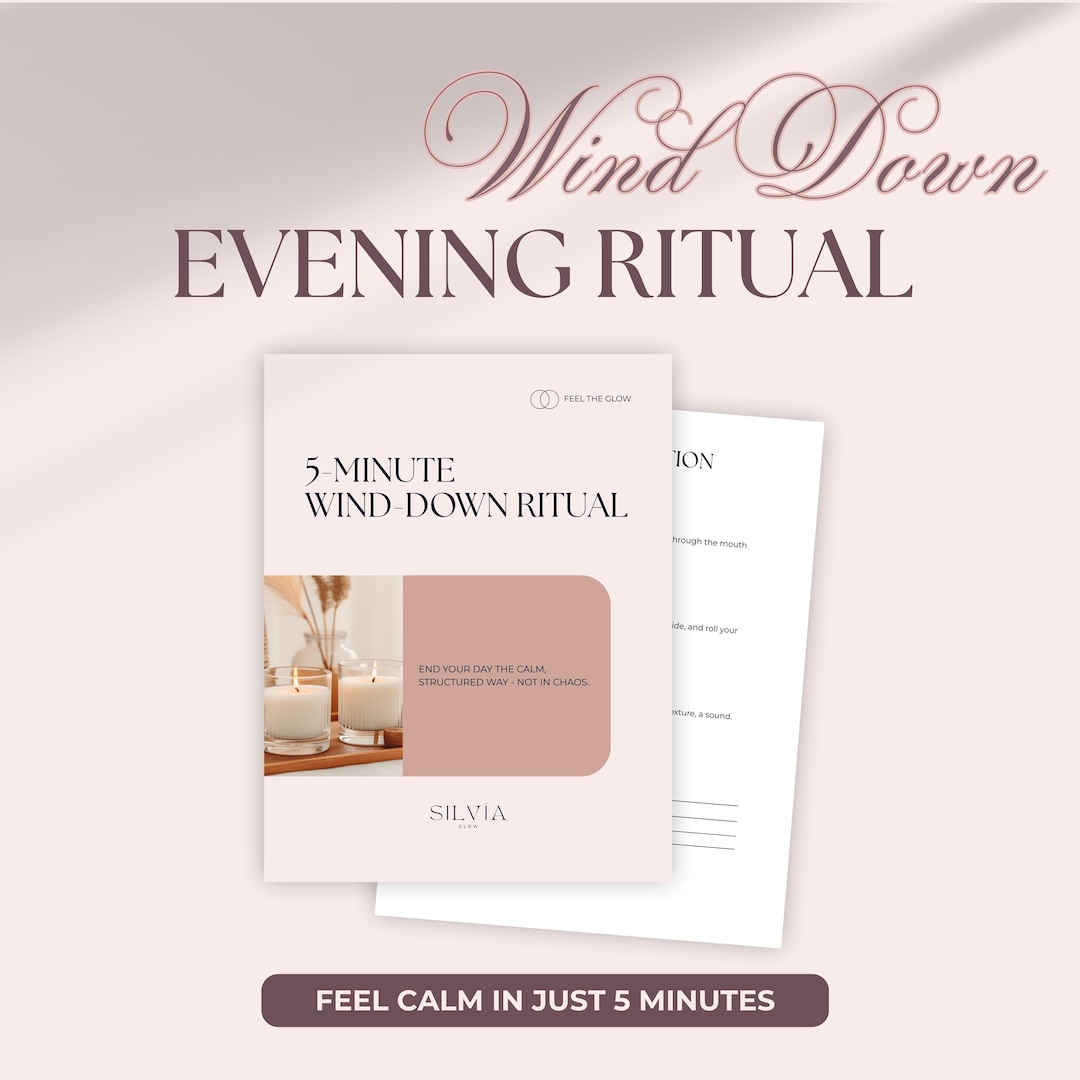 Wind Down Routine Printable, 5-minute Evening Ritual, Relaxation ...