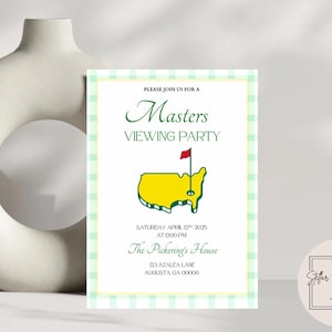Master’s Viewing Party Invitation, Master’s Party Editable Invitation ...