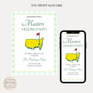 Master’s Party Menu Sign, Master’s Party Menu Editable, Golf Party Menu ...