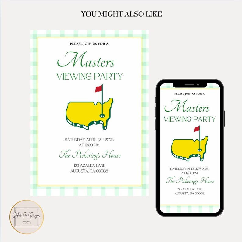 Master’s Party Menu Sign, Master’s Party Menu Editable, Golf Party Menu ...