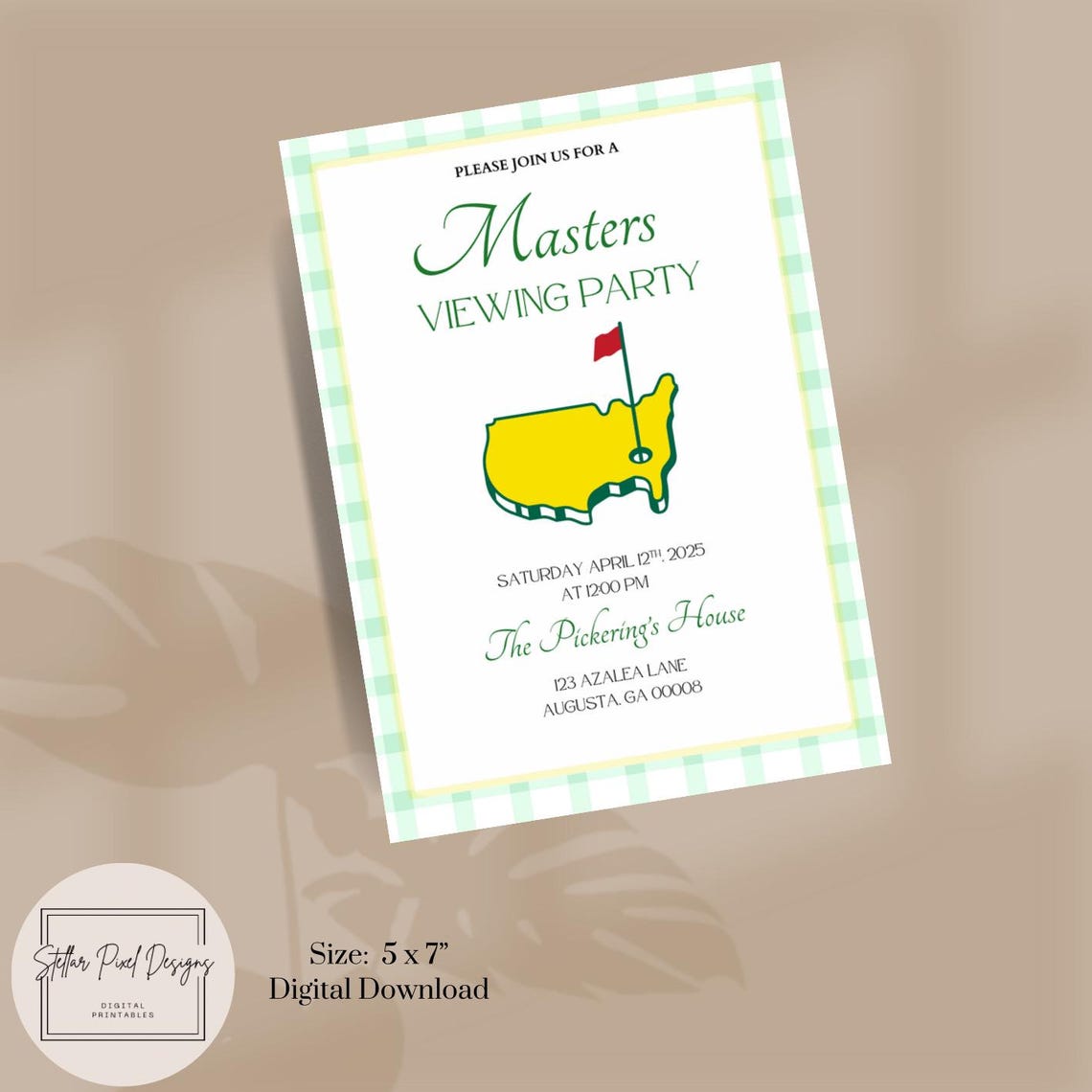 Master’s Viewing Party Invitation, Master’s Party Editable Invitation ...