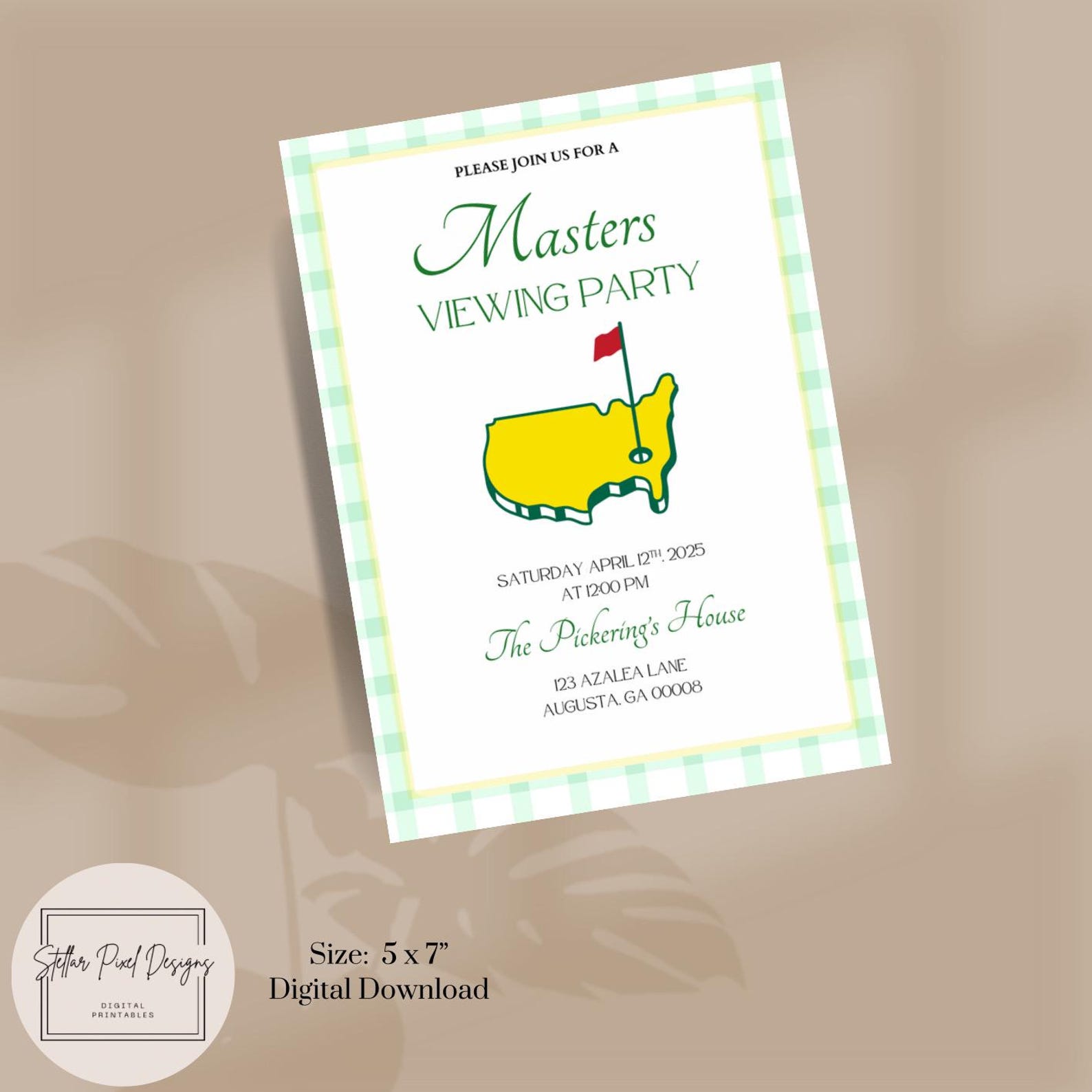 Master’s Viewing Party Invitation, Master’s Party Editable Invitation ...