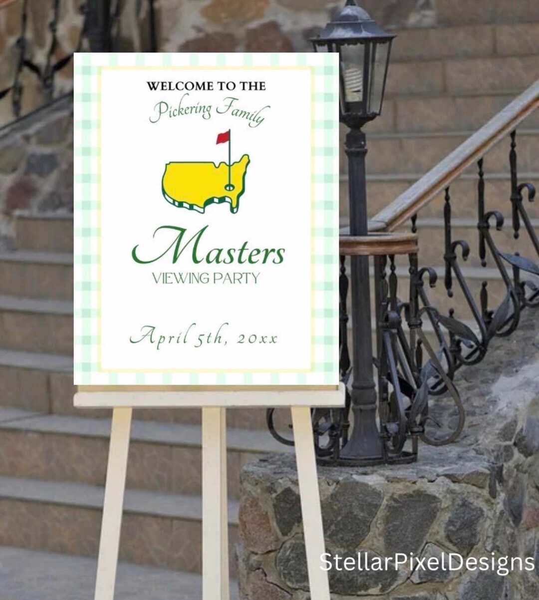 Green Editable Golf Welcome Sign Template, the Masters Party Welcome ...
