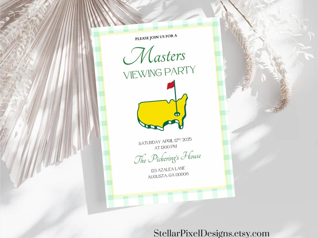 Master’s Viewing Party Invitation, Master’s Party Editable Invitation ...