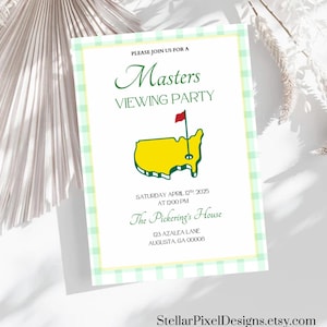 Master’s Viewing Party Invitation, Master’s Party Editable Invitation ...